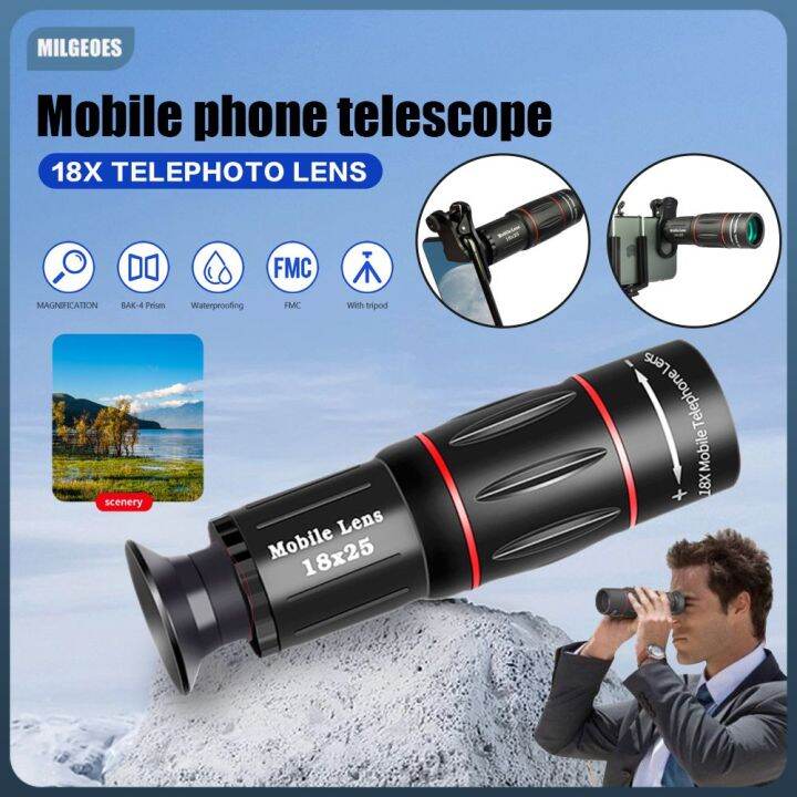 Mobile Phone Lens Camera 18X High-Definition Telephoto Lens With Clip ...