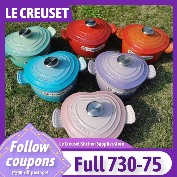 French le creuset cool color enamel heart-shaped saucepan 19cm | Lazada PH