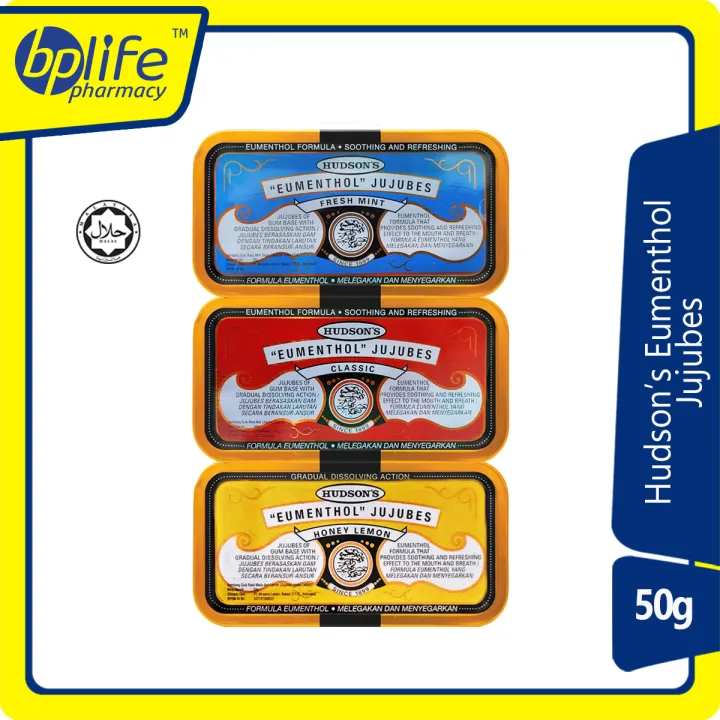 Hudson’s Eumenthol Jujubes 50g (Classic/ Fresh Mint/ Honey Lemon) | Lazada