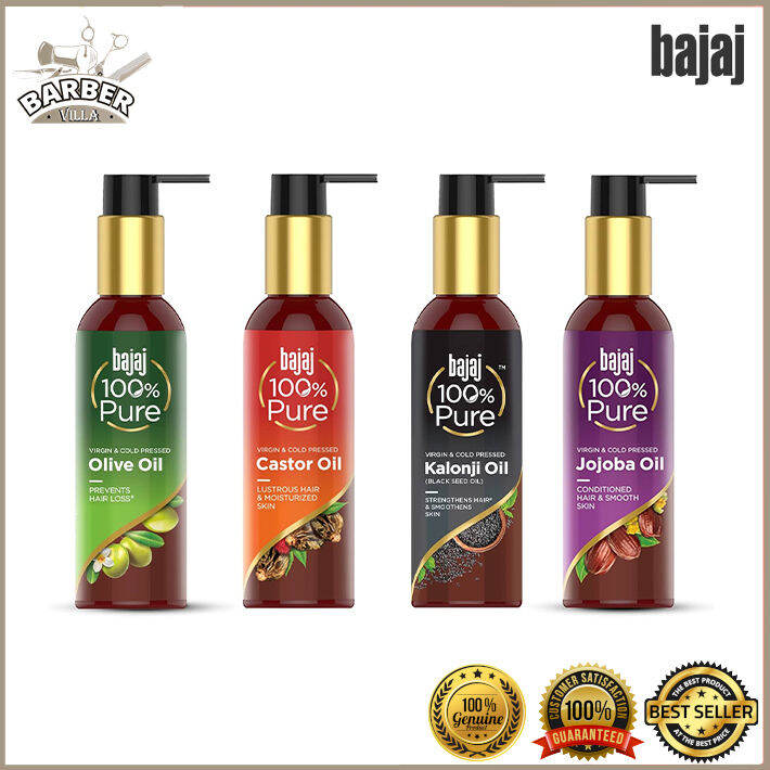 Bajaj 100% Pure Oils | Olive oil / Castor oil / Black seed / jojoba oil ...