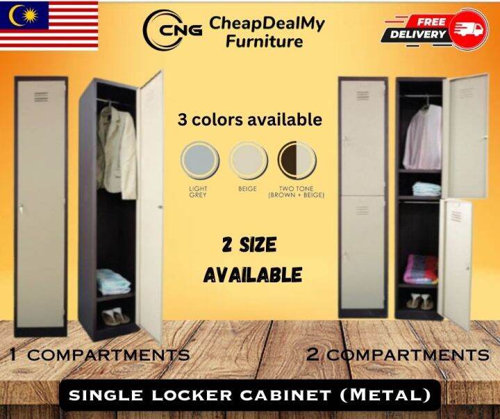 CheapDeal 1 & 2 compartmens single locker (Metal) /locker cabinet besi ...