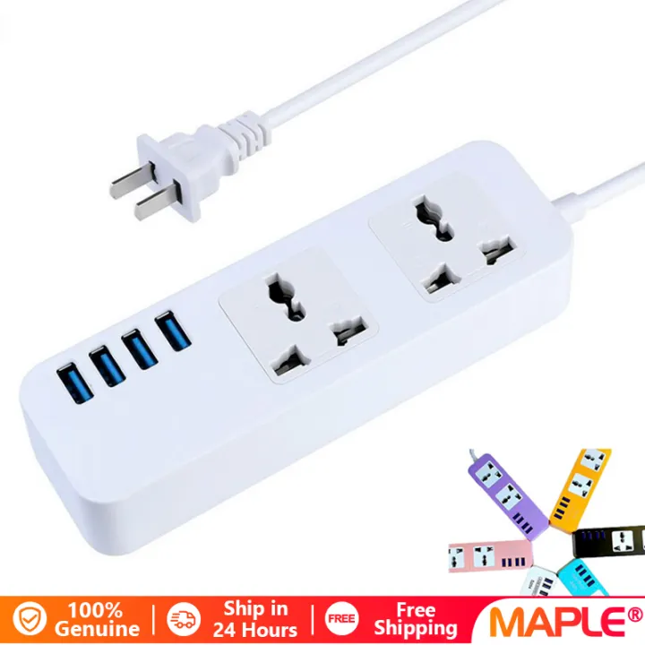 Letsview S204 Universal Power Extension 4 Ports USB Universal Socket ...