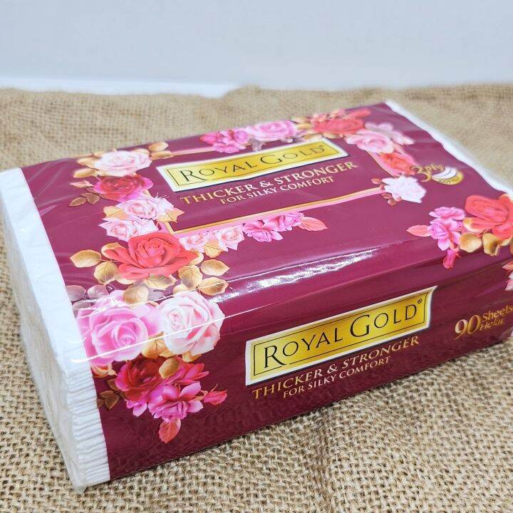 Royal Gold 3ply 100% Pulp Tissue (90’s Sheets / Helai) Thicker and ...