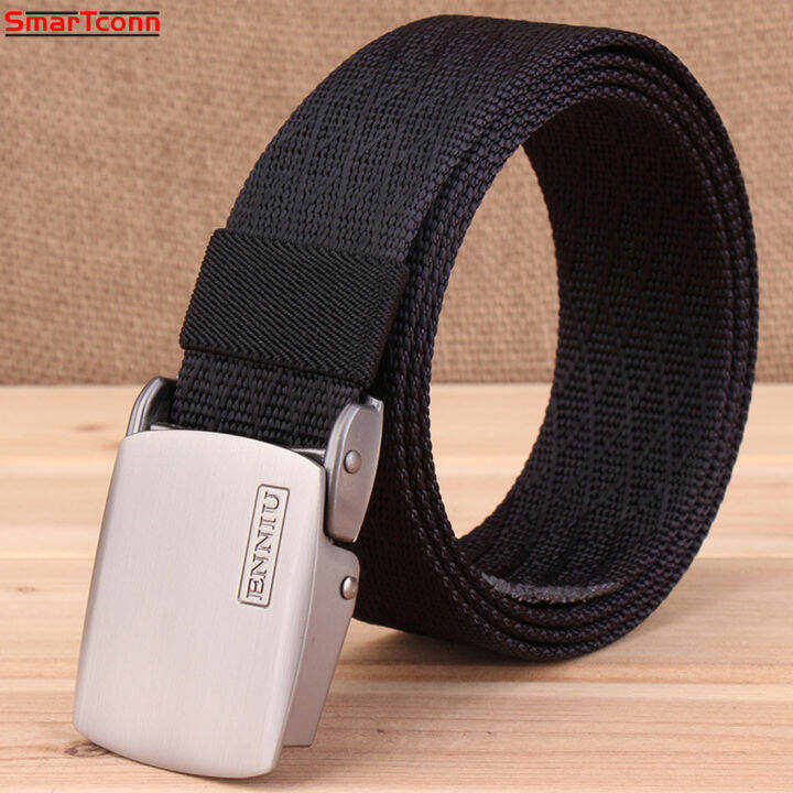 Smartconn ถักผ้าใบยืดเข็มขัดยืดหยุ่นเข็มขัดลำลองสำหรับผู้ชายผู้หญิงและจูเนียร์ 3.8 เซนติเมตร ...