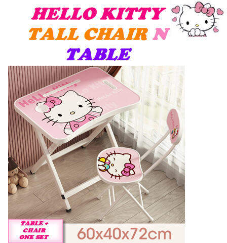 HELLO KITTY TALL TABLE N CHAIR*STUDY*READING*FOLDABLE*KIDS* | Lazada ...