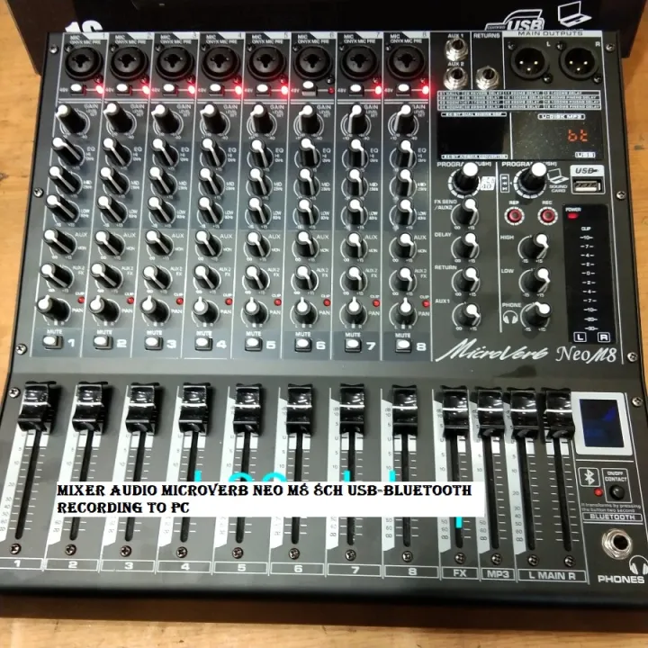 MIXER AUDIO MICROVERB NEO M8 8CH USB-BLUETOOTH RECORDING TO PC | Lazada ...