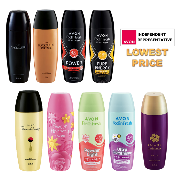 Avon Feelin fresh, Black Suede, Imari, Sweet Honesty, Far Away Roll on ...