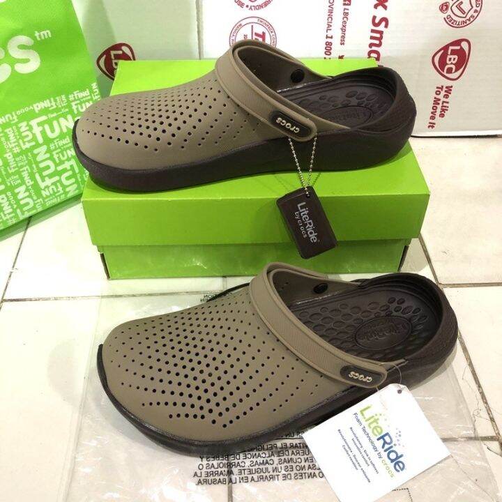 CROCS LITERIDE REGULAR PLAIN CLOG ALL BROWN for Adult Men Women. | Lazada PH