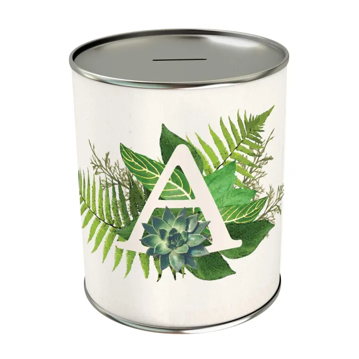Papemelroti Botanical Monogram Coin Bank A - L | Souvenir | Gift ...