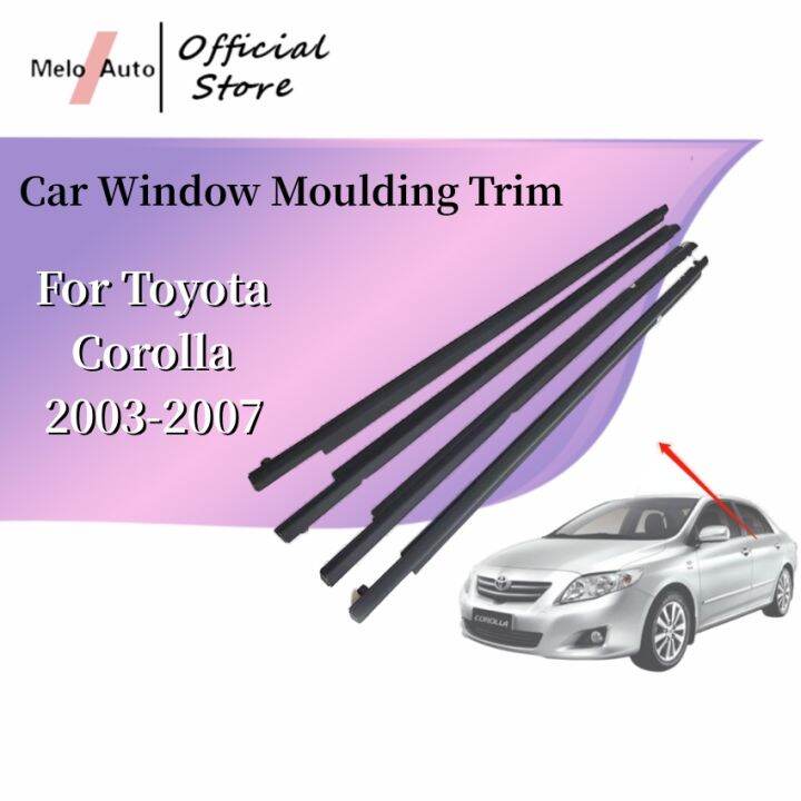 4Pcs/Set Car Window Moulding Trim Seal Door Outside Weatherstrip Window ...