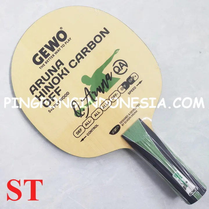 GEWO Aruna Hinoki Carbon OFF - Kayu Pingpong Blade Tenis Meja Bet Bat Offensive Offensive+ ...