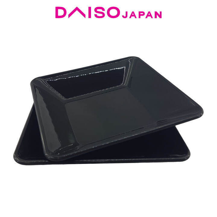 Daiso Black Square Plate 2 pcs | Lazada PH