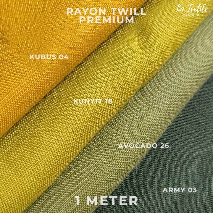 Kain Rayon Twill Premium Katun 1 Meter - Rayon Polos Cotton Lembut Adem ...