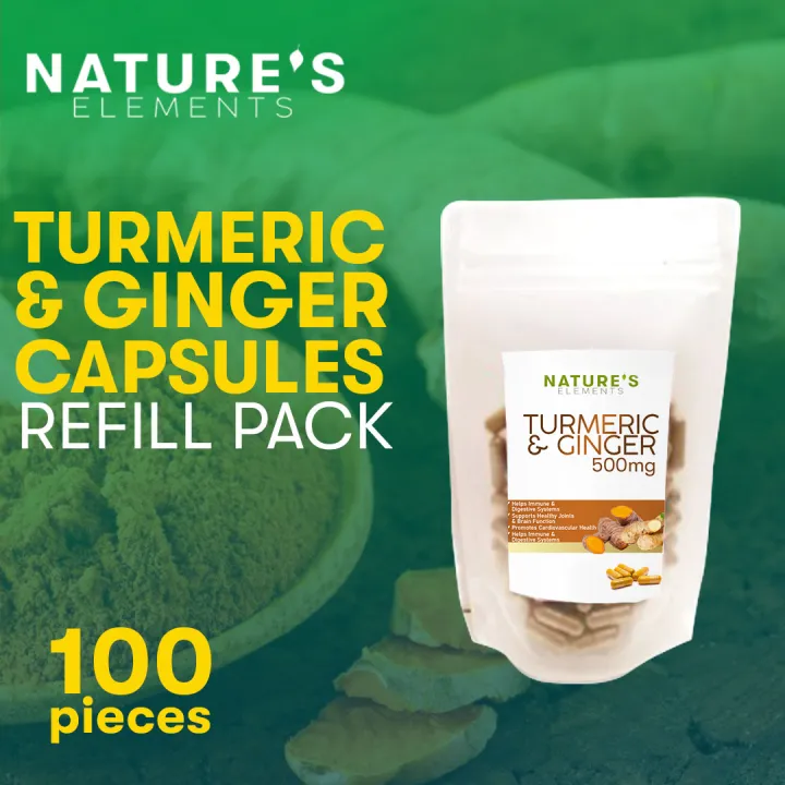 Organic Pure Natural Turmeric and Ginger Capsules (100, 60, 30 Capsules ...