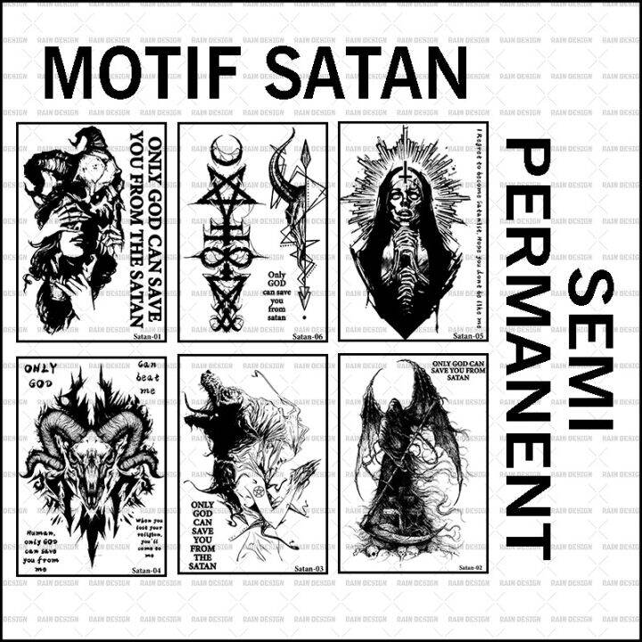 RAINDESIGN-Taro seri satanic / Tato temporer semi permanent anti air ...