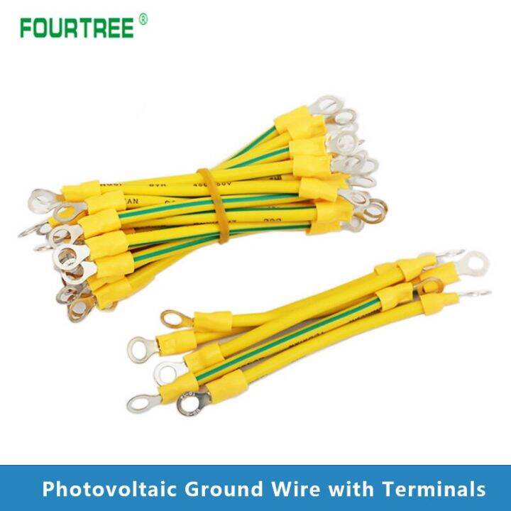 10Pcs BVR Solar Photovoltaic Ground Wire With Terminal 10/12/14 AWG ...