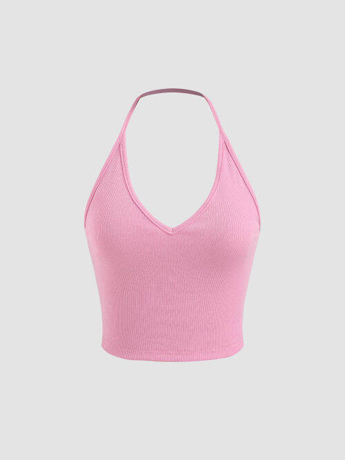 Cider Solid Halter Crop Top | Lazada.co.th