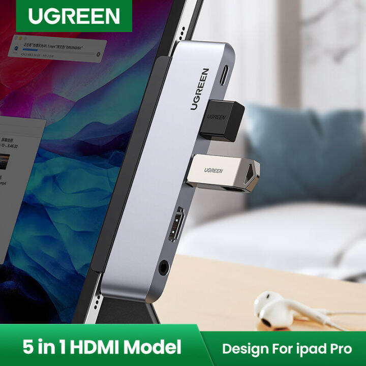 UGREEN 4K 60Hz USB C HUB Type C 3.1 to HDMI 2.0 USB 3.0 PD 100W 3.5mm for iPad Pro 2021 2020 ...
