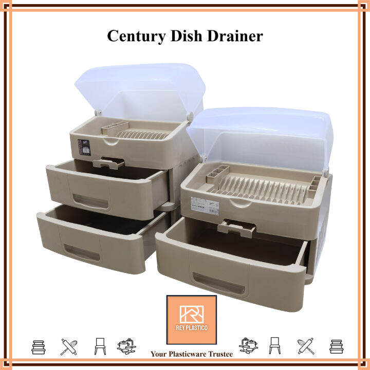 Century Dish Drainer with Cover / Dish Rack / Dish Storage Rack / Rak ...