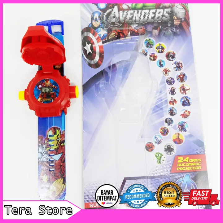 Jam Tangan Anak Senter Kartun Lucu / Jam Anak Cowok Karakter Iron Man ...