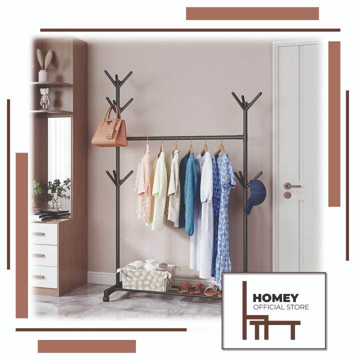 Homey Clothes Rack Floor Coat Hanger Hanger Single Pole Clothes Rack ...