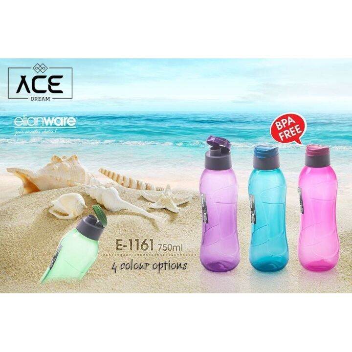 Elianware BPA-Free Water Bottle With Cap / Bekas Air Tupperware 750ml ...