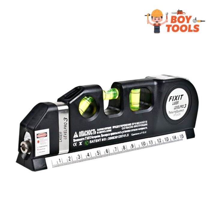 BOY TOOLS - 4 IN 1 Laser Level Pro measure Line 8ft Laser Measurement Tape Ruler Adjusted ...