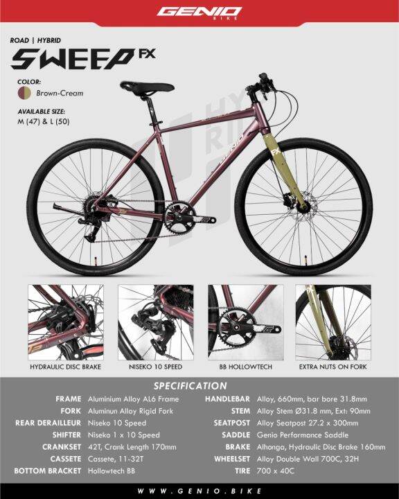Sepeda MTB GENIO SWEEP FX ukuran M/L Genio Roadbike Hybrid | Lazada ...