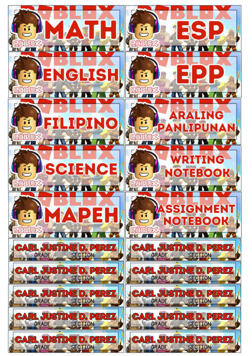 CUSTOMIZE SUBJECT AND NAME LABELING STICKER FOR NOTEBOOK with NAME ...