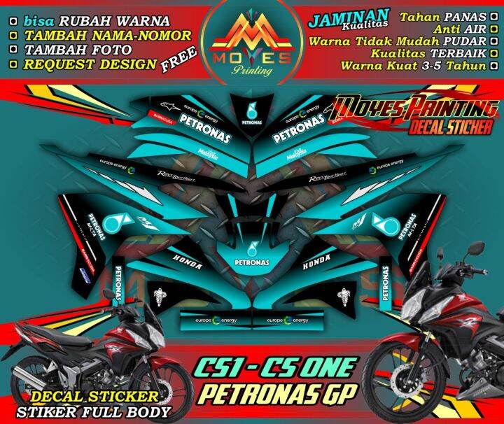 Decal Sticker Cs one petronas gp full body decal stiker motor honda cs1 ...
