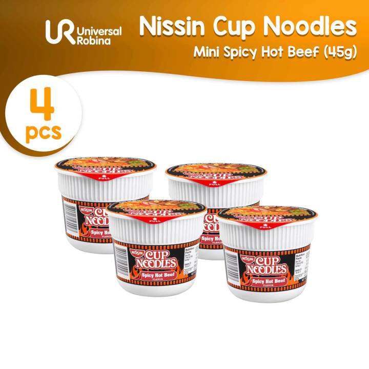 4 x Nissin Cup Noodles Mini Spicy Hot Beef (45g) | Lazada PH