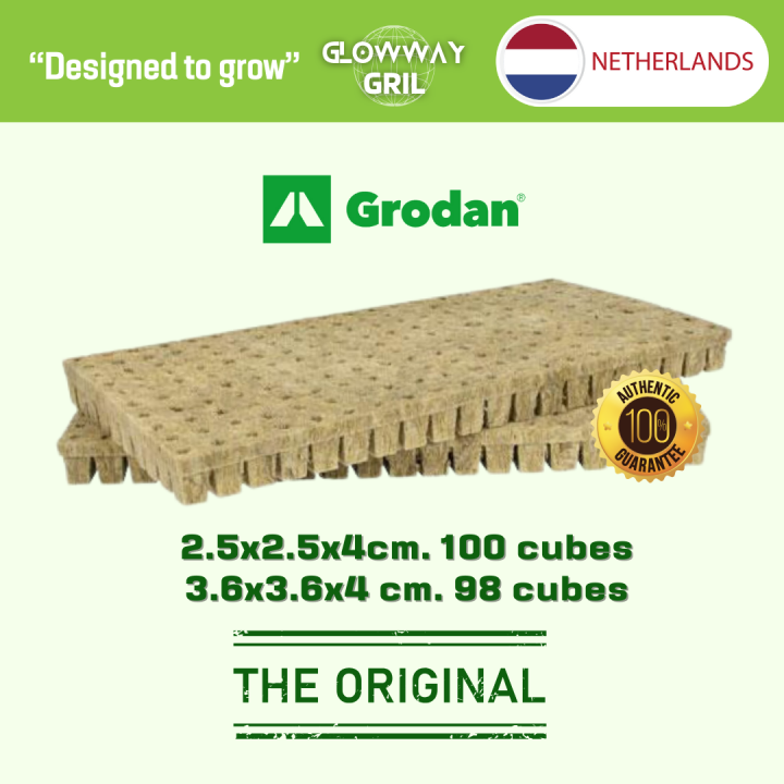 Grodan Rockwool cube ร็อควูลแบบแผง โกรแดนร็อควูลก้อน เพาะเมล็ด เพาะชำ ...