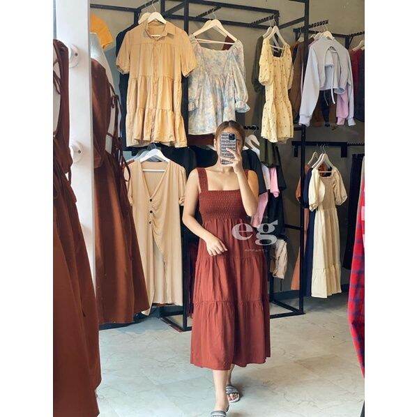 EG Trends smocked maxi dress. | Lazada PH