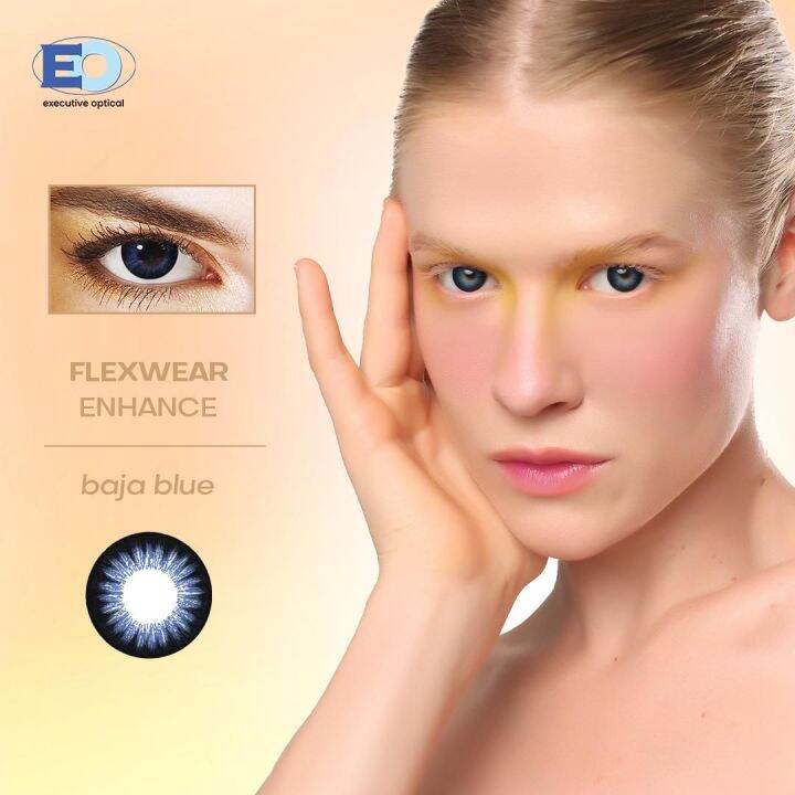EO Flexwear Enhance Colored Contact Lenses - Baja Blue (Good for 6 ...