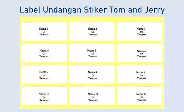 Cetak / Print Sticker Label Nama Undangan / Label1Pak isi 10 Lembar ...