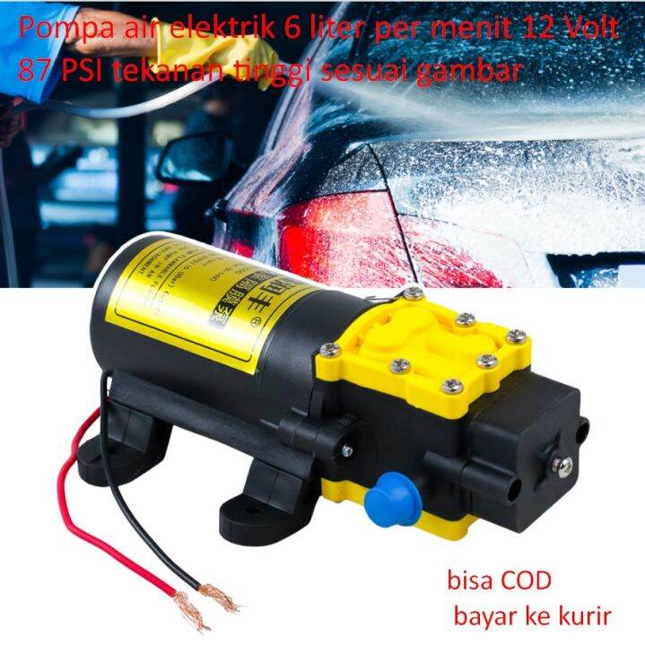 Pompa air elektrik 6 liter per menit 12 Volt 87 PSI tekanan tinggi sesuai gambar | Lazada Indonesia