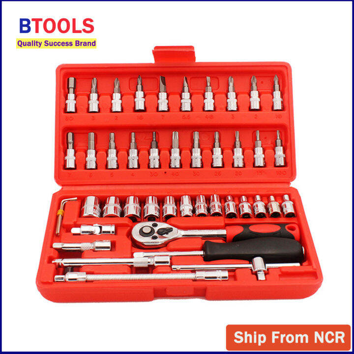 BTools 46 PCS Tool Box Car Motorcycle Repair Set Hand Tools Home ...