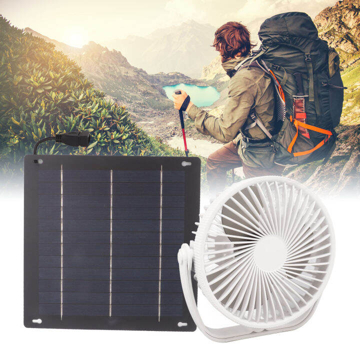 6 Inch Round Solar Ventilator 10W USB Solar Panel Powered Portable Fan ...