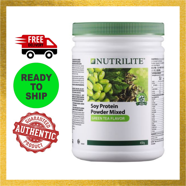 Amway Nutrilite Soy Protein Drink Mix - Green Tea Flavor 450g - 100% ...