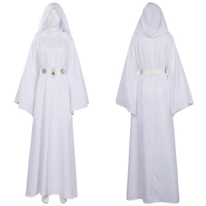 Zedecow Princess Leia Costume Cosplay Women Princess Leia White Dress Outfit Leia Dress ...