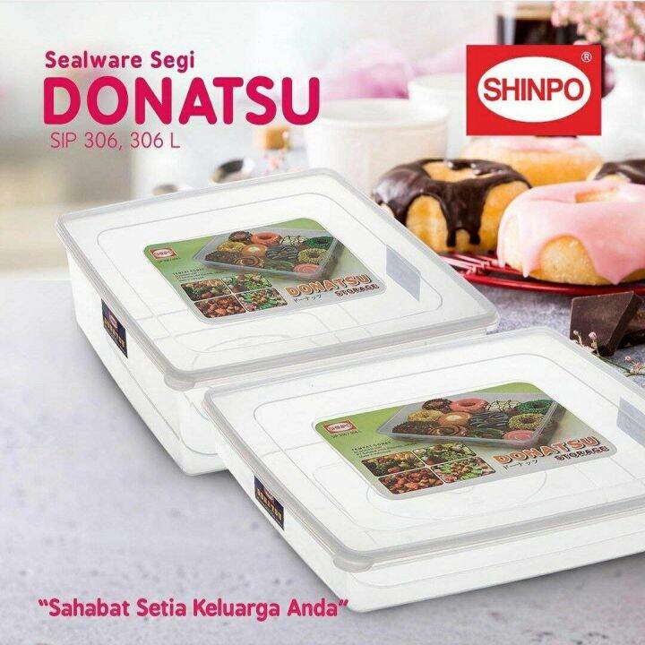Box Donat Shinpo Ukuran Besar/Kotak Penyimpan makan Bahan Plastik ...