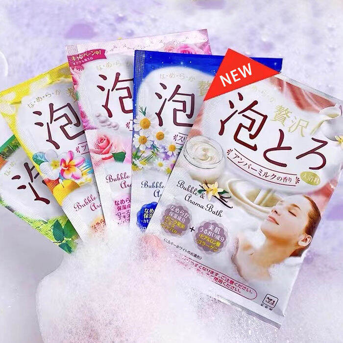 Japan Cow Bubble Bath Powder Bathtub 牛乳石碱牛奶胶原泡泡浴入浴剂美肌浓密30g（@COSME高达6星评价 ...