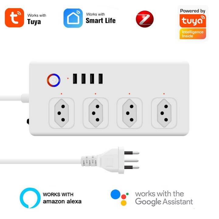 Zigbee Wifi Plug Power Strip Extension Cord With USB Ports Home Office ...