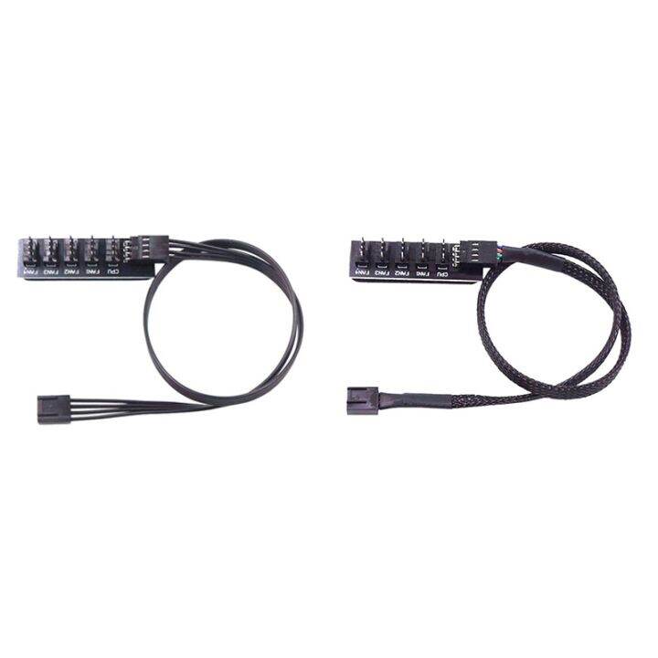 PWM Fan Hub, PC CPU Cooling 4 PIN Fan Power Cable Hub Splitter Adapter ...