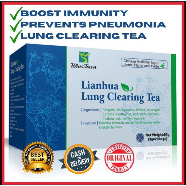 Lian Hua LUNG CLEARING TEA (20 tea bags per box) Para sa Plema na hindi ...