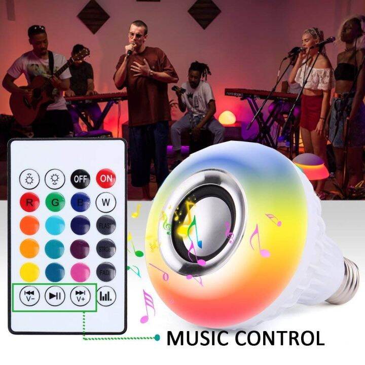 LED Shuta Lights LED Light Bulb Bluetooth Speaker RGB Changing Wireless ...