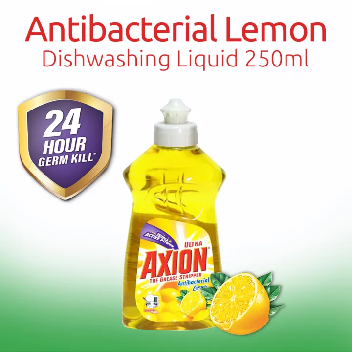 AXION Antibacterial Dishwashing Liquid Lemon [24 Hour Germ Kill] 250ml ...