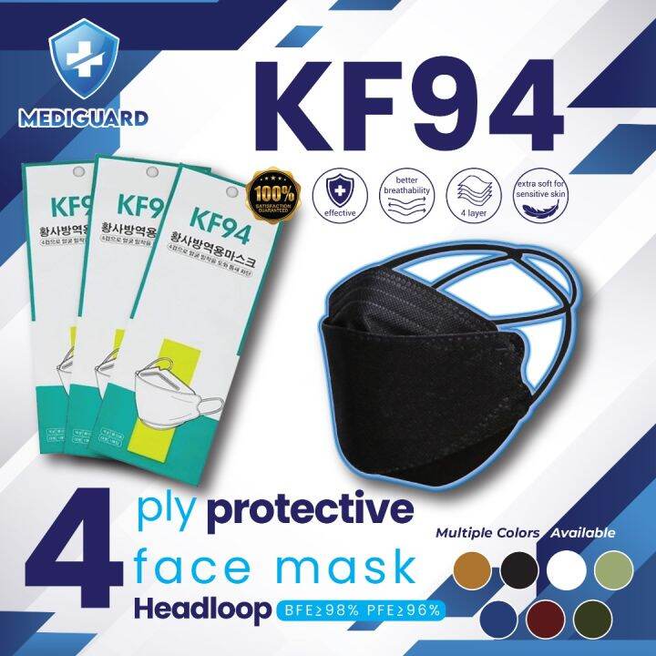 MediGuard 10pcs KF94 Mask Headloop/Earloop Non-Medical Mask KF94 Mask ...