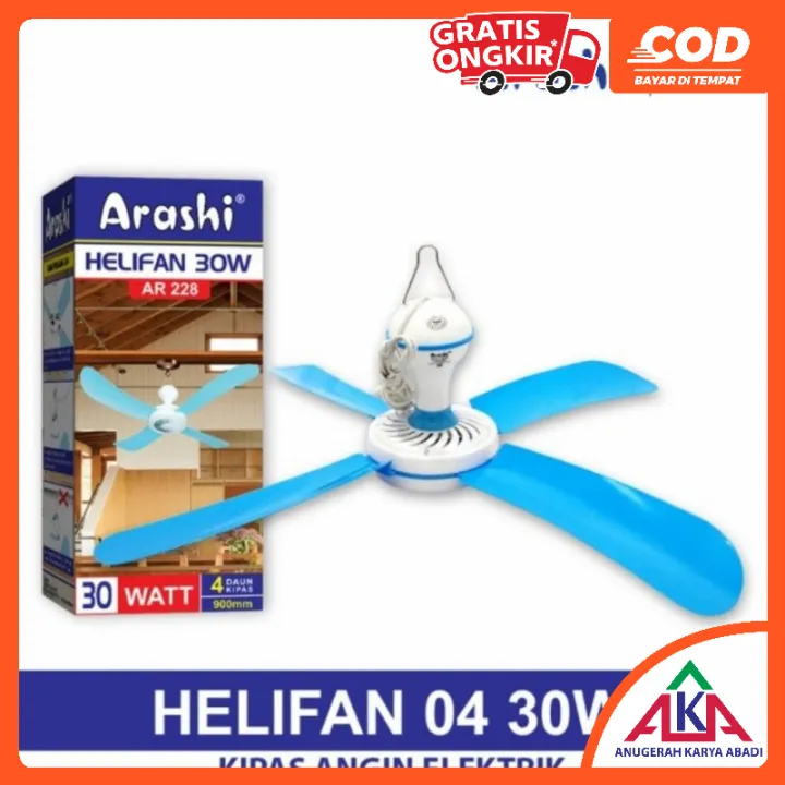 ARASHI HELIFAN 30 Watt AR228 Diameter 90cm Kipas Angin Gantung | Lazada ...