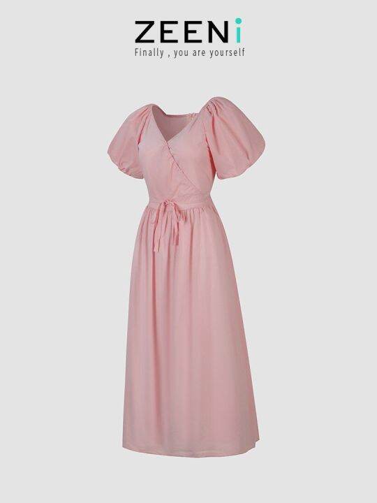 ชุดคอวีของผู้หญิงเกาหลี ZEENI สามารถเป็นชุดเอวสาย | Lazada.co.th